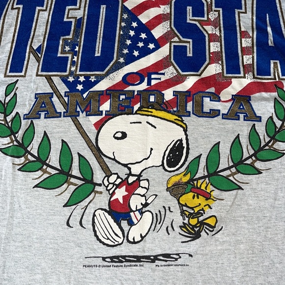 Vintage | Shirts | Vintage Snoopy Usa Olympics 8s Peanuts Tshirt | Poshmark